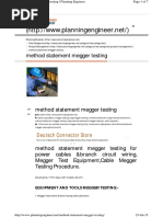 Megger Test Form | PDF | Electrical Engineering | Manufactured Goods