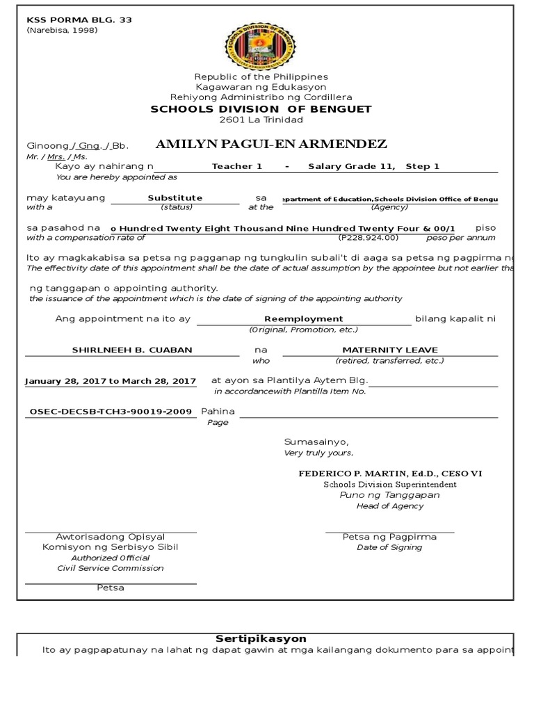 CSC FORM 33 Jerelyn Velasco | PDF | Public Administration | Philippines