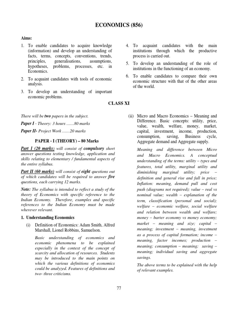 ISC Economics | PDF | Demand | Supply (Economics)