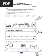 Prueba Lenguaje Letras M-L | PDF | Cognición | Lingüística