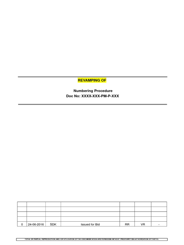 Document and Drawing Numbering Procedure, Rev.0 | PDF | Specification ...