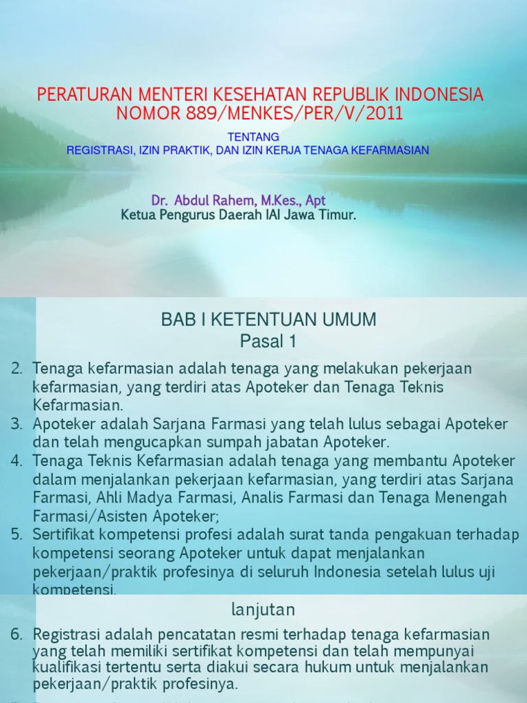 Permenkes 889 Tentang Stra Dan Sipa | PDF