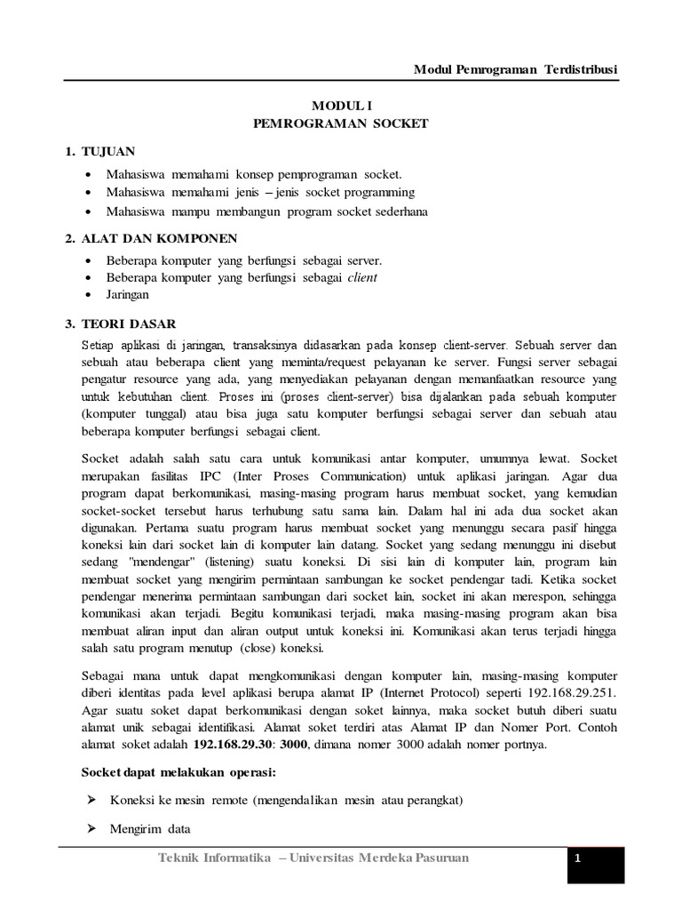Pemrograman Socket | PDF