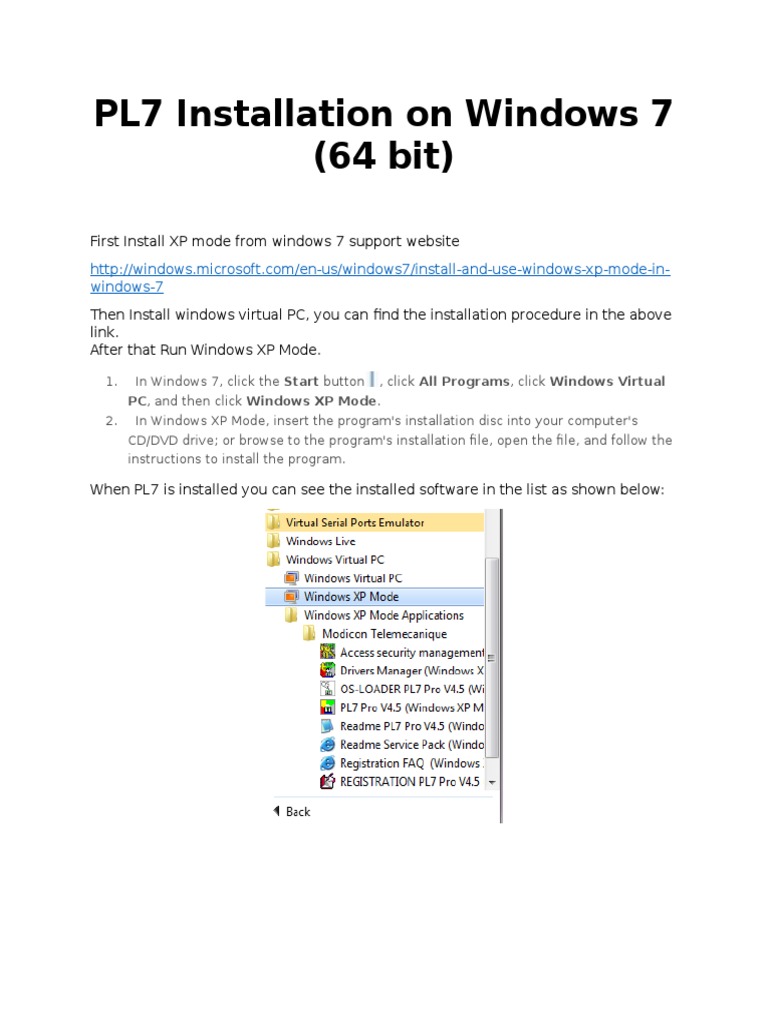 PL7 Installation On Windows 7-64bit | PDF | Device Driver | Microsoft Windows
