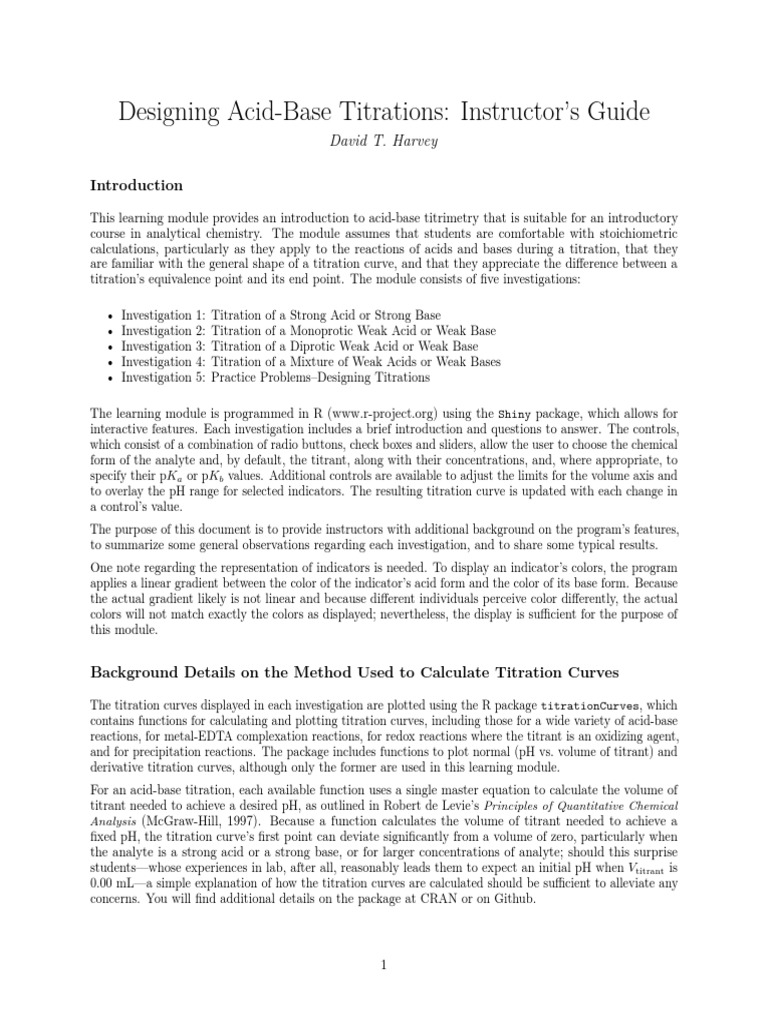 Designing Acid-Base Titrations: A Guide to Understanding Titration ...