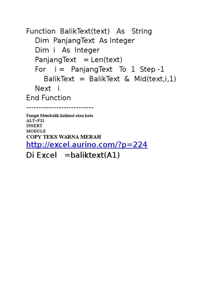 Fungsi Membalik Kalimat Atau Kata | PDF