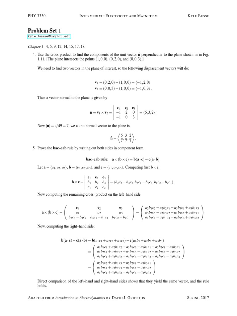 Problem Set 1 | PDF | Gradient | Divergence