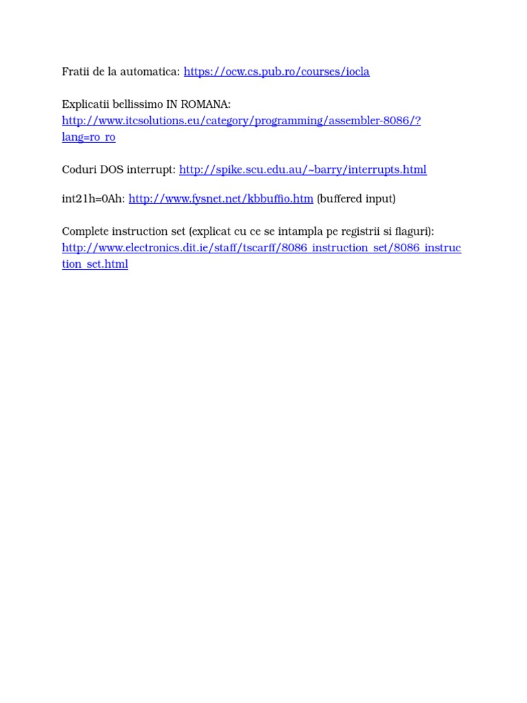 8086 Assembly Language Documentation and References | PDF
