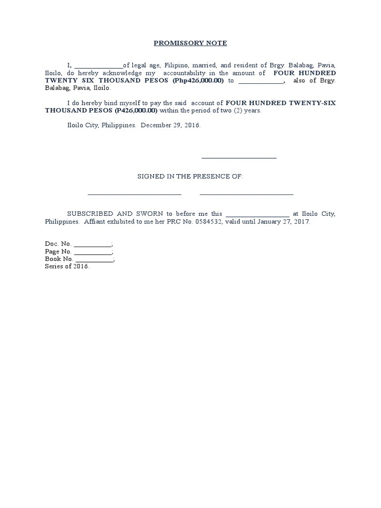 Promissory Note | PDF