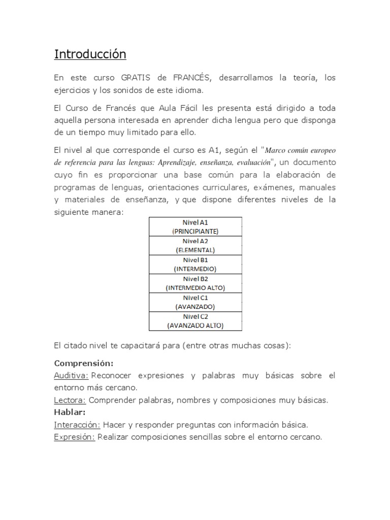 Frances A1 Parte 1 PDF | PDF | Adjetivo | Idioma francés