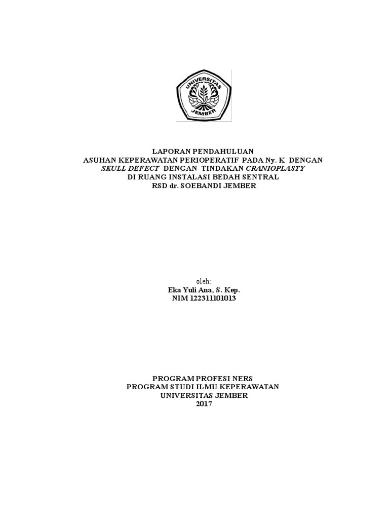 Asuhan Keperawatan Skull Defect Cranioplasty | PDF