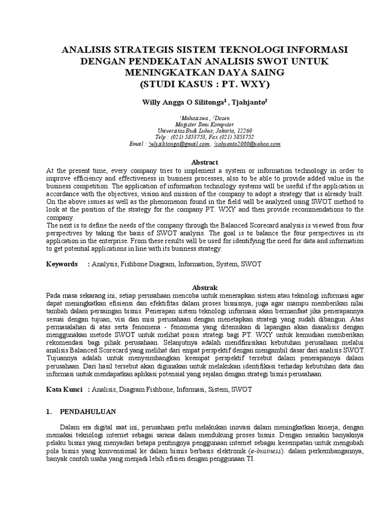 Paper Analisis Swot | PDF