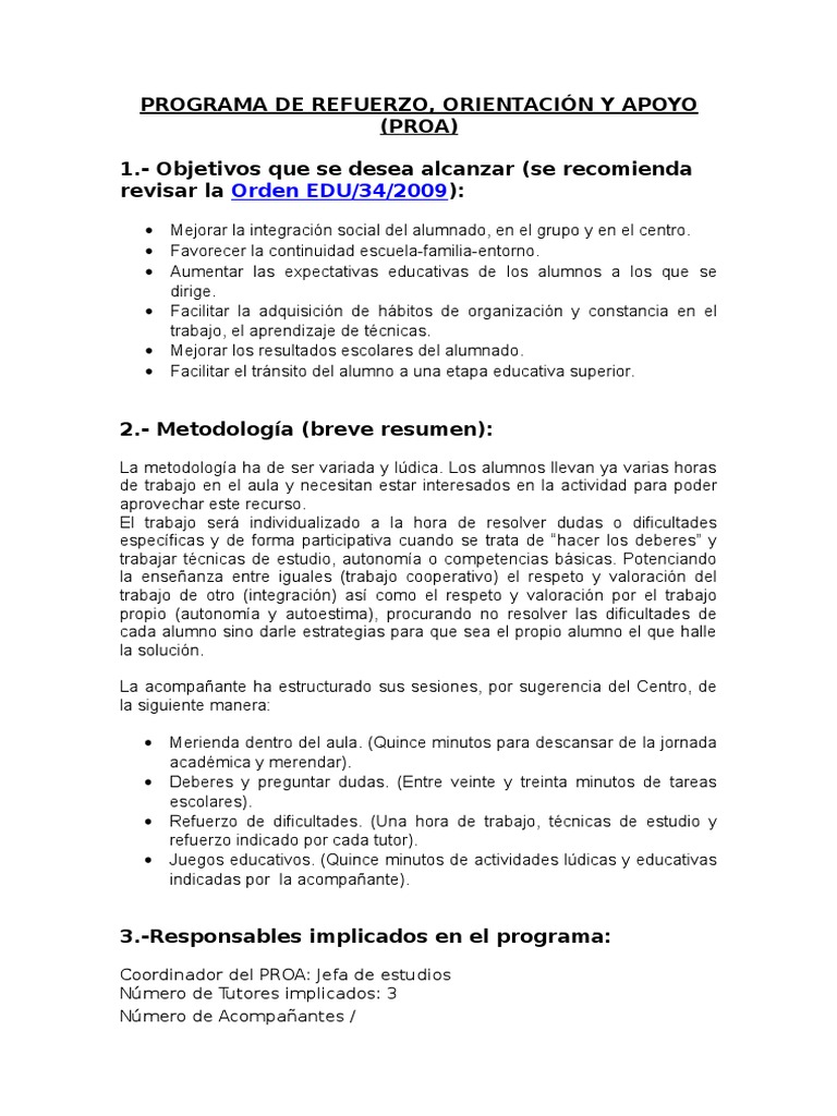 Programa de Refuerzo, Orientación y Apoyo | PDF | Cognición | Science