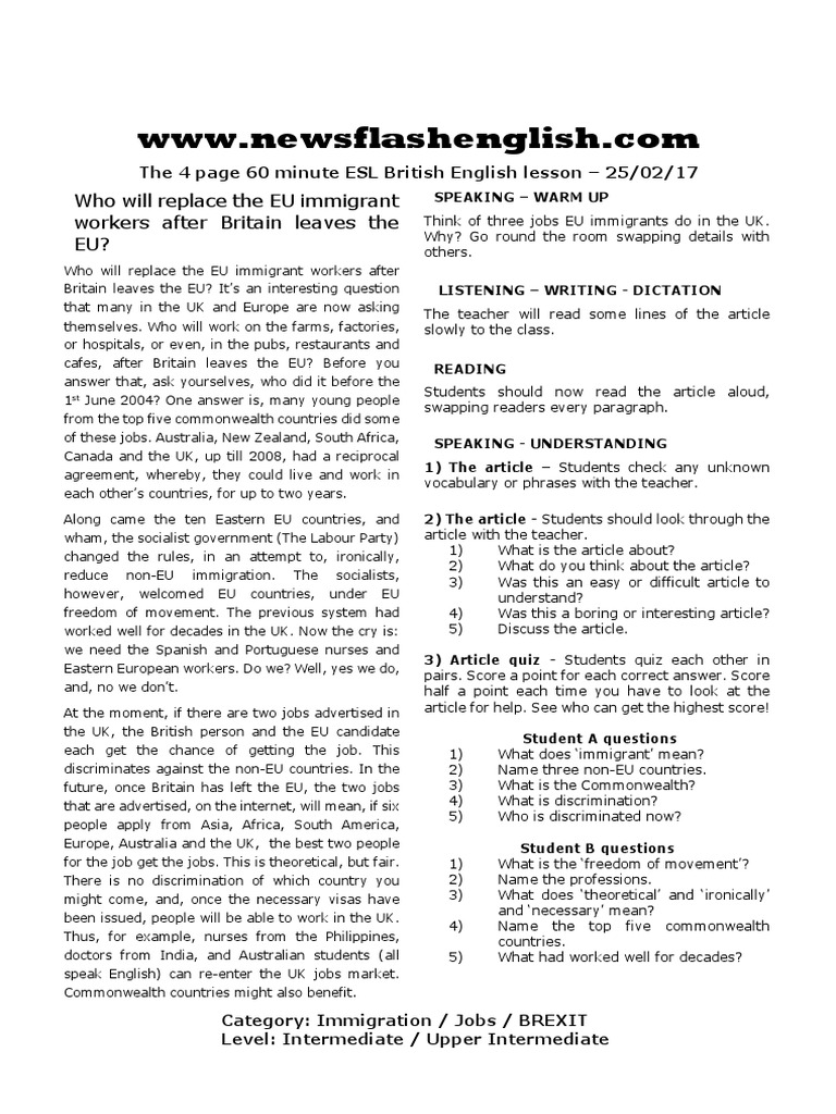 Eu Immigration Workers | PDF | Brexit | Immigration