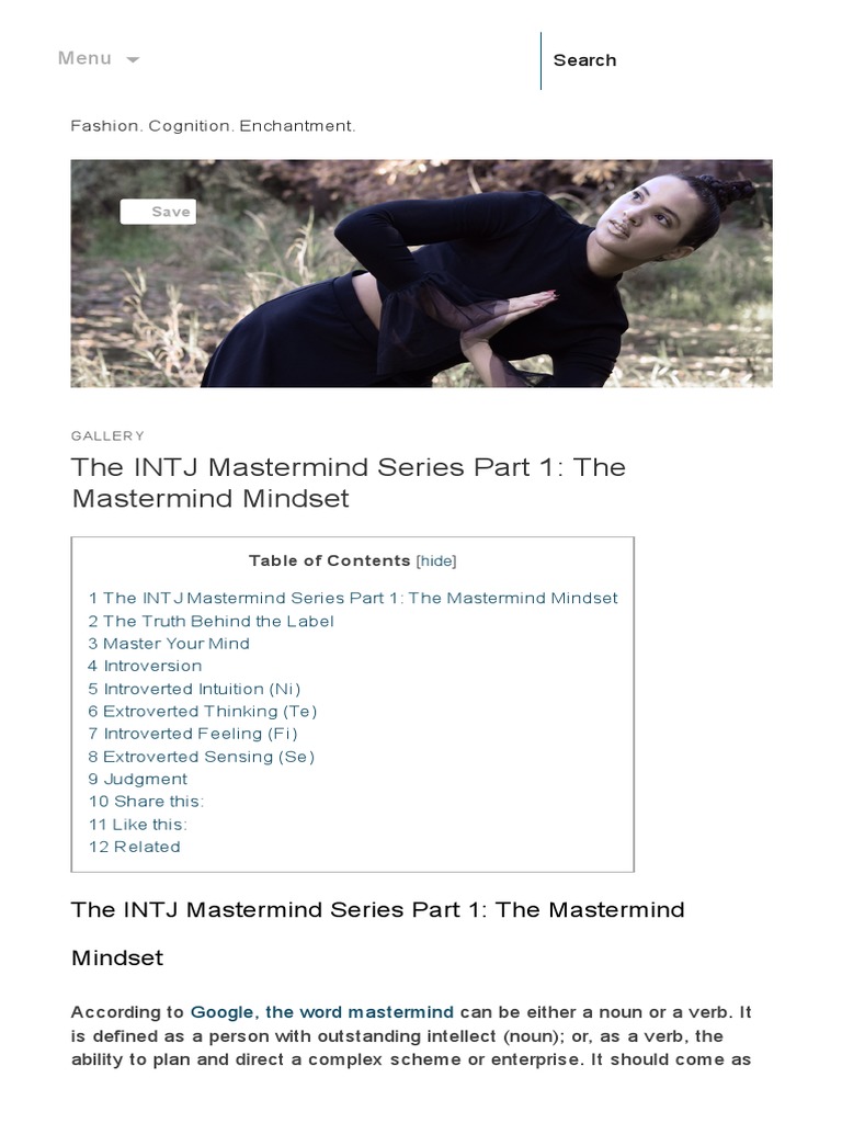 The INTJ Mastermind Series Part 1 - The Mastermind Mindset | PDF ...