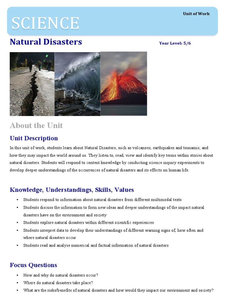 Understanding Natural Disasters for Kids | PDF | Tsunami | Educational ...