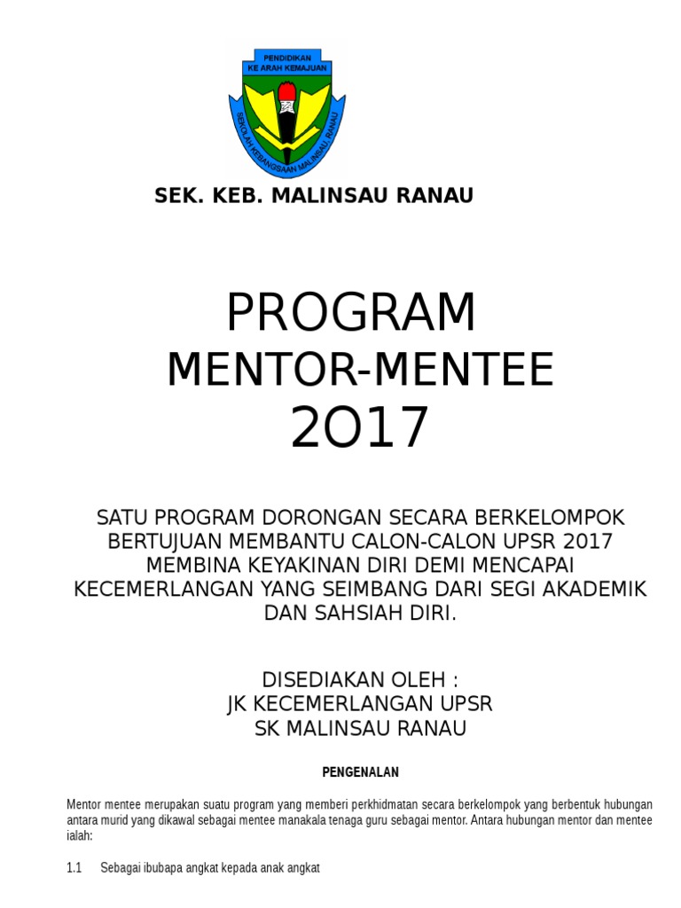 Buku Program Mentor-Mentee 2017 | PDF