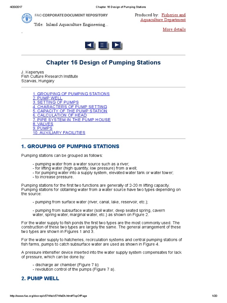 Chapter 16 Design of Pumping Stations | PDF | Pump | Valve