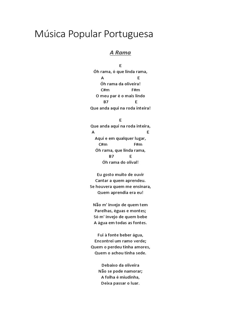 Música Popular Portuguesa (Letra e acordos) | Trem | Transporte