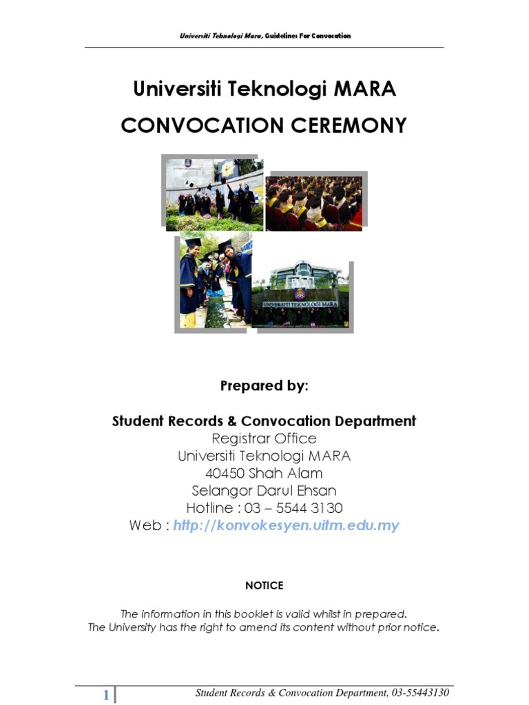 UiTM Convocation Guidelines 2025 | PDF | Academic Degree | Mail