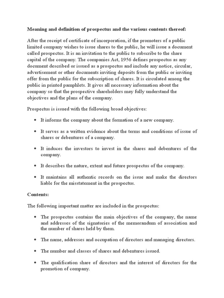 Prospectus | PDF | Prospectus (Finance) | Securities (Finance)