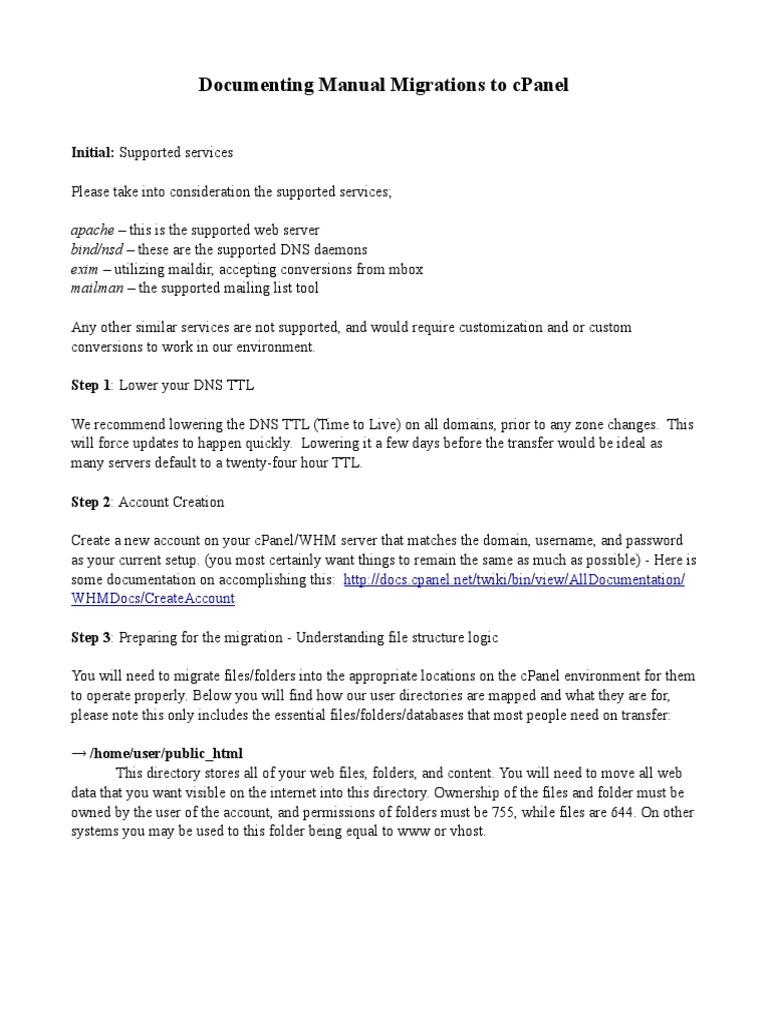 Manual Migration Documentation | PDF | Directory (Computing) | Computer File
