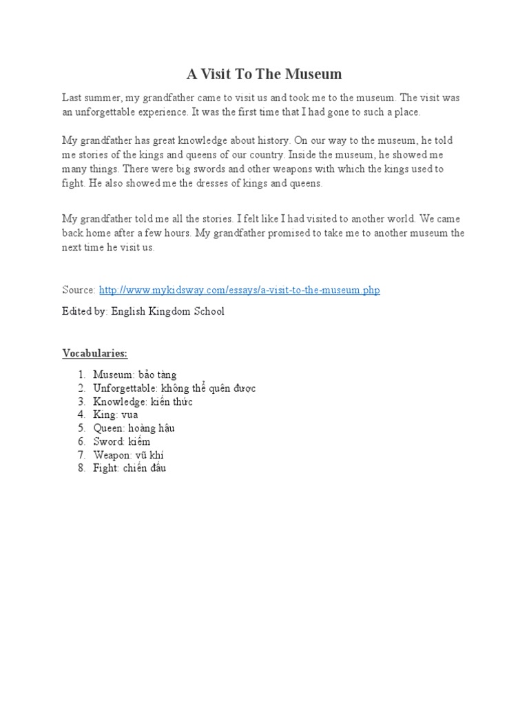 A Visit To The Museum | PDF