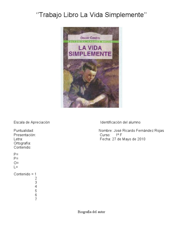 Trabajo ''La Vida Simplemente 1'' | PDF | Federico García Lorca