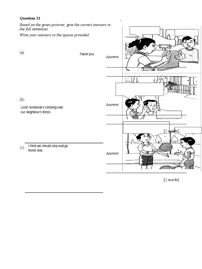 Based On The Given Pictures, Give The Correct Answers in The Full ...