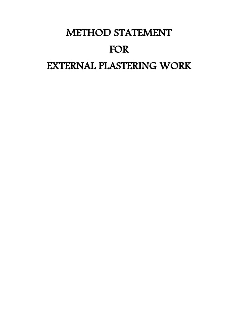 External Plaster Work | PDF | Masonry | Mortar (Masonry)