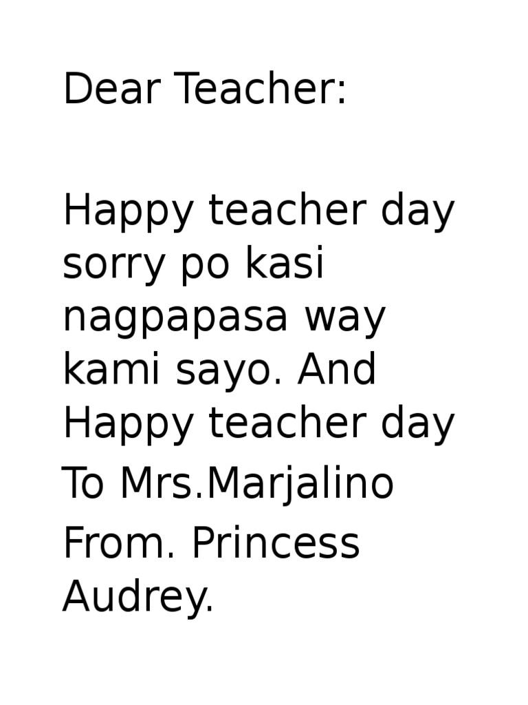 A Student's Appreciation: A Handwritten Note Expressing Gratitude to ...