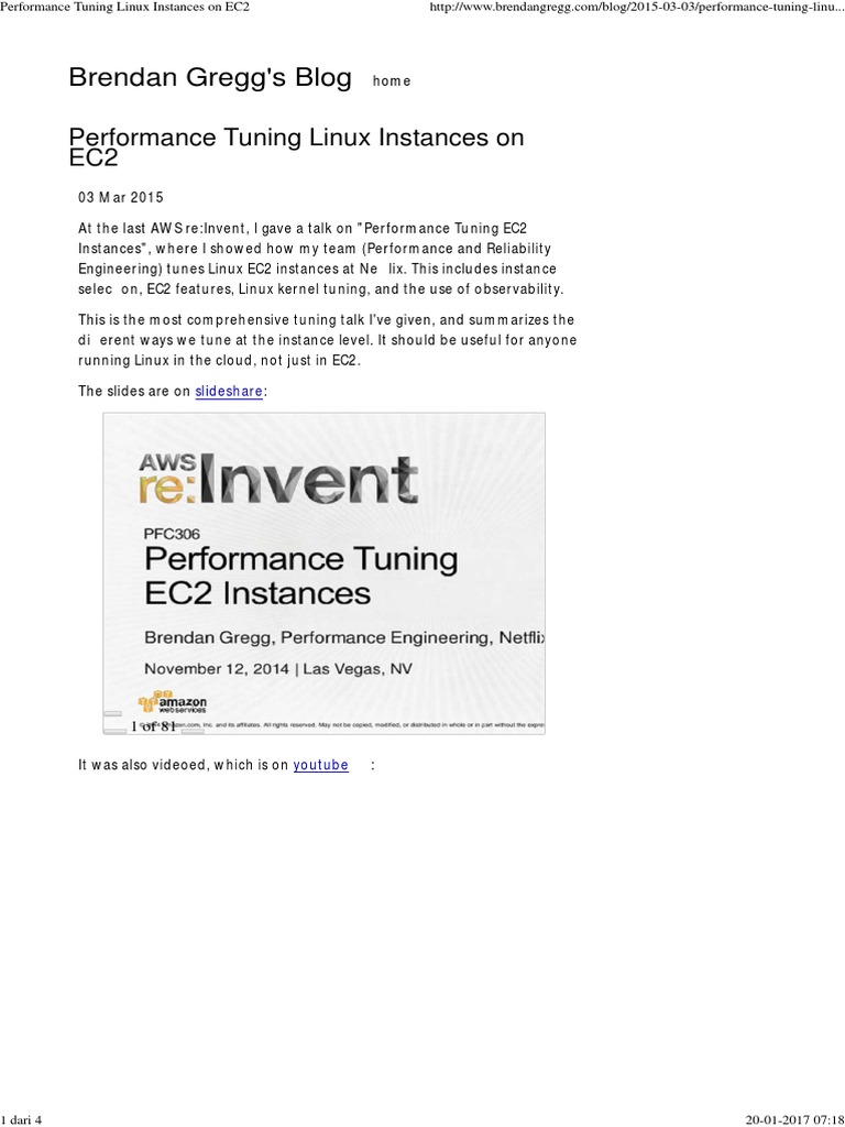 Performance Tuning Linux Instances On EC2 | PDF | Linux | Operating ...