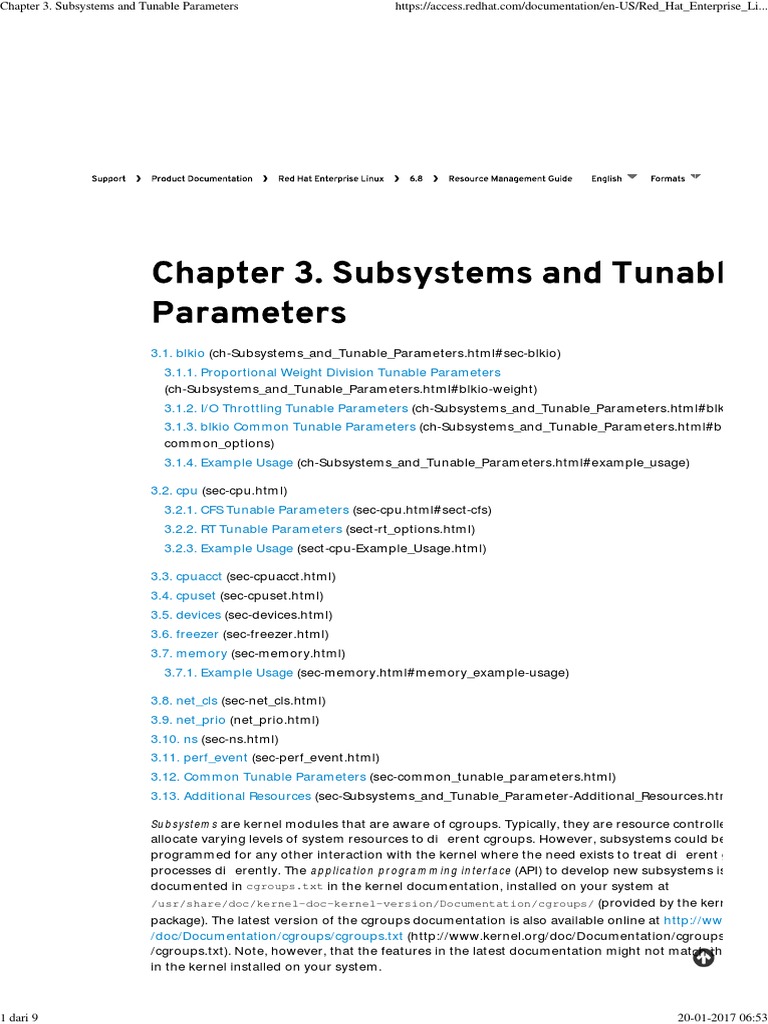 Guide to Configuring Linux Cgroup Subsystems and Tunable Parameters for Resource Control | PDF ...