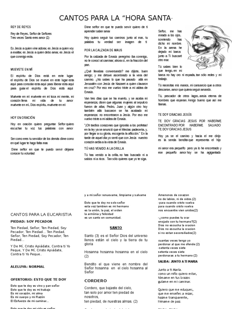 Cantos para Hora Santa | PDF | Oración | Cristo (título)
