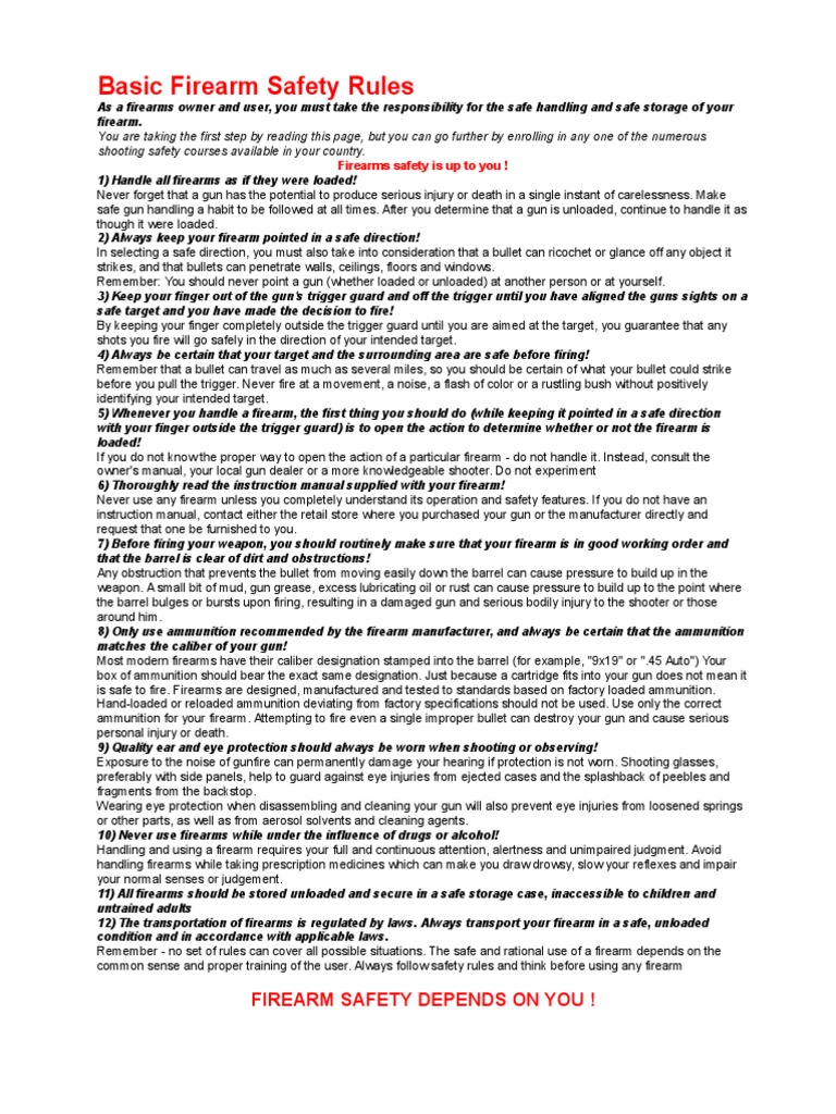 Basic Firearm Safety Rules | PDF | Firearms | Gun