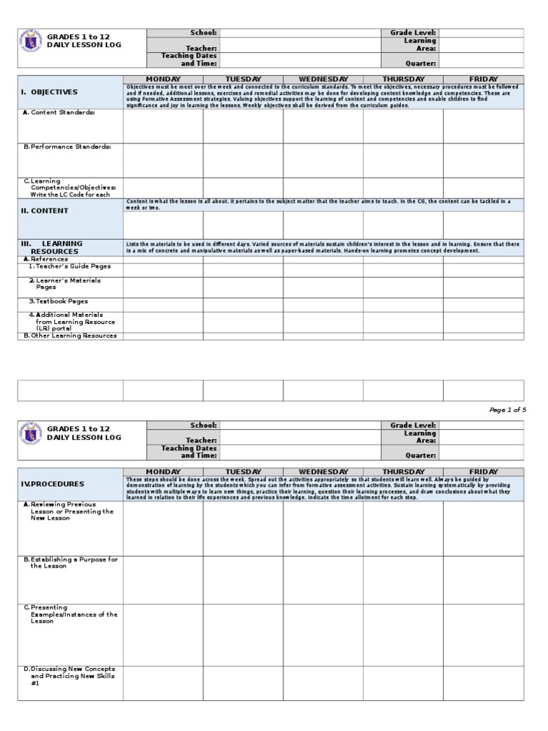 DLL - Grades 1 To 12 | PDF | Sharing | Educational Assessment