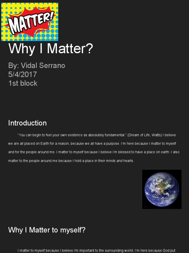 Why I Matter | PDF