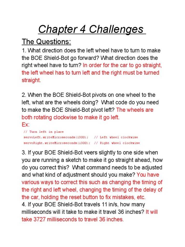 Chapter 4 Challenges: The Questions | PDF