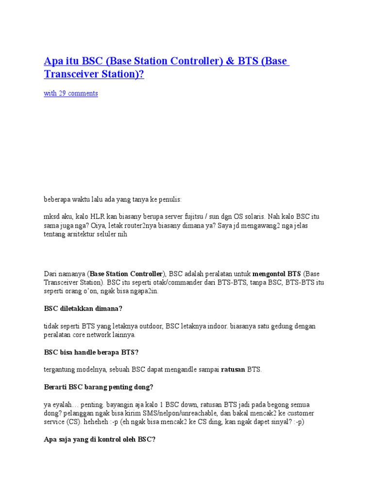Apa Itu BSC Dan BTS | PDF