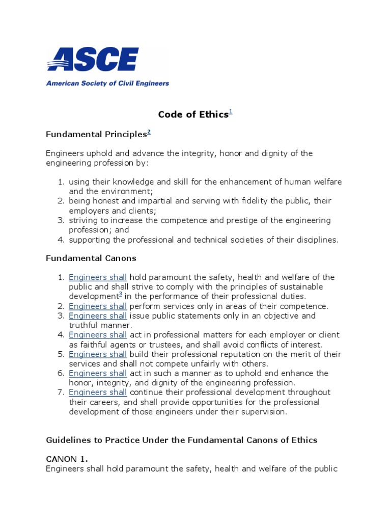 ASCE Code of Ethics | Engineer | Sustainable Development