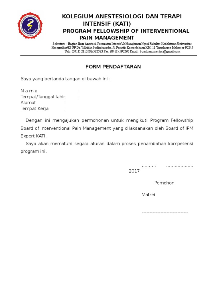 Ipm Form Pendaftaran | PDF | Sains & Matematika