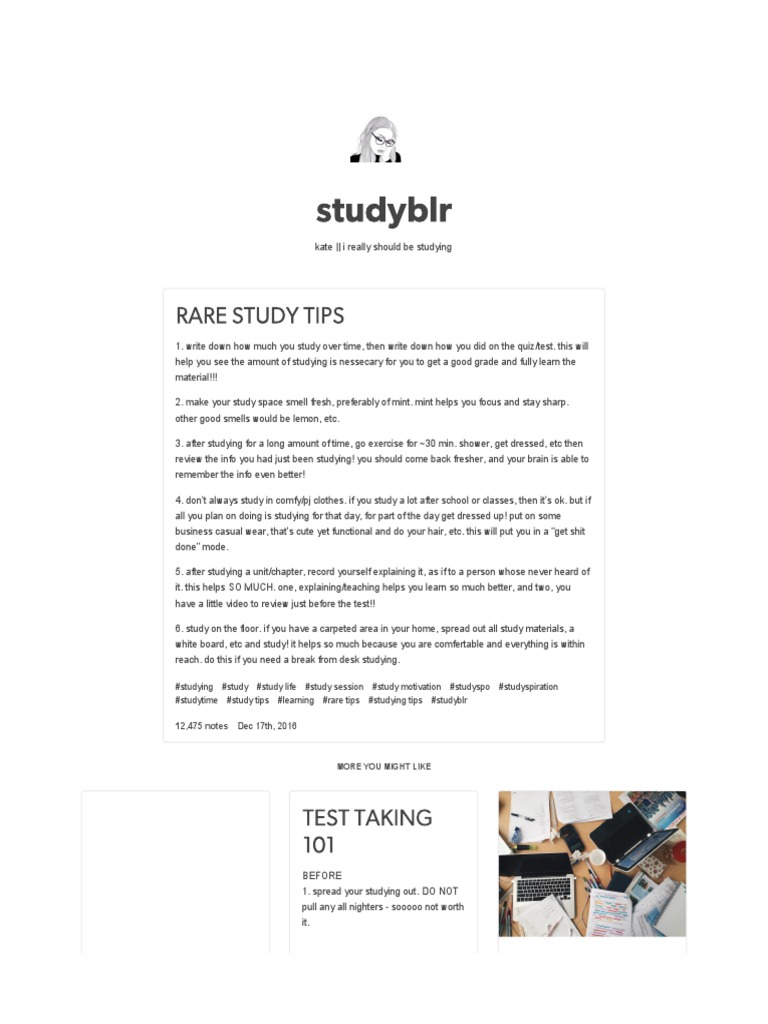 Weird Study Tips | PDF | Cognition | Further Education