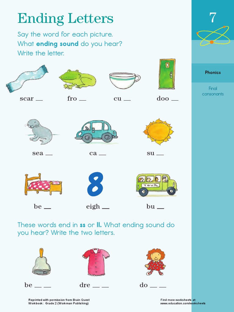 Phonics Ending Sounds Worksheet | PDF