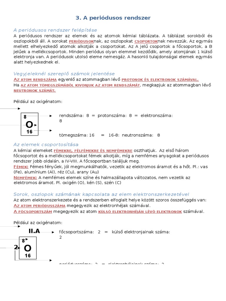 3-A Periódusos Rendszer | PDF