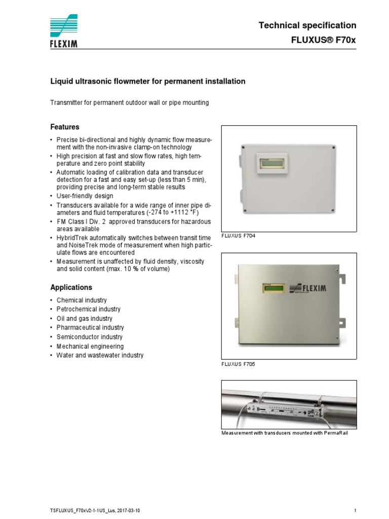 Tsfluxus - f7 - en | PDF | Flow Measurement | Electrical Engineering