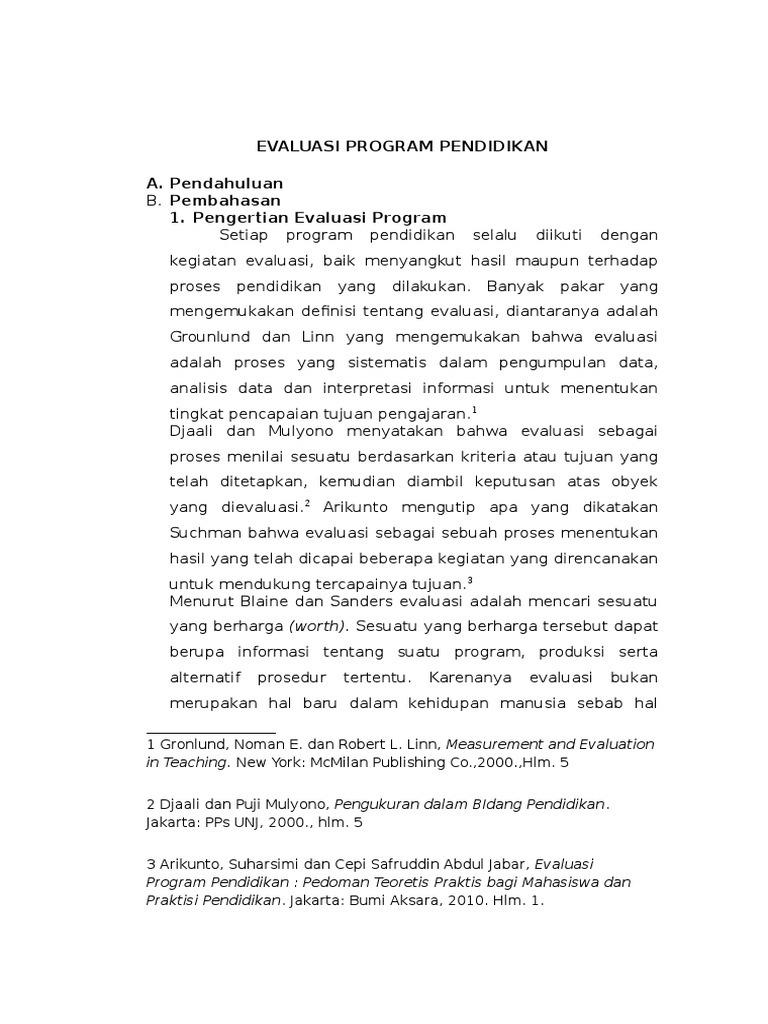 Evaluasi Program Pendidikan | PDF