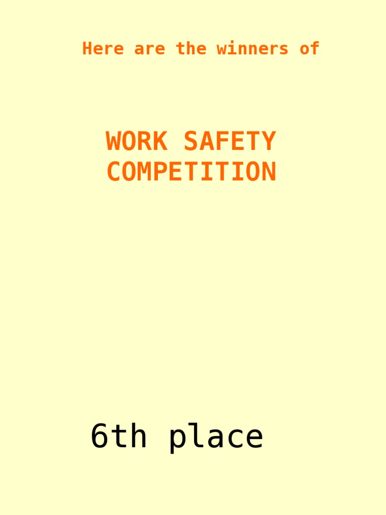 Workplace Safety Competition | PDF