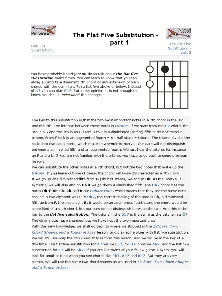 The Flat Five Substitution - Part 1 | PDF | Chord (Music) | Music Theory