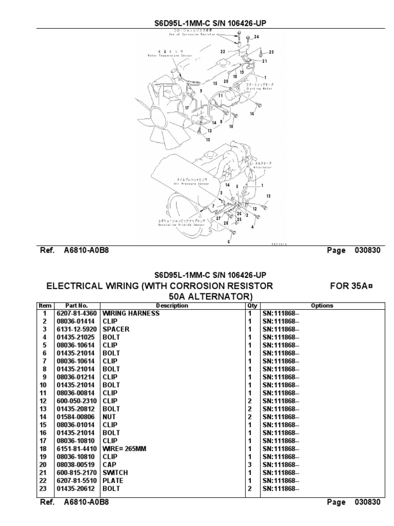 Pc200-6 Custom Parts Book | PDF | Electrical Connector | Equipment