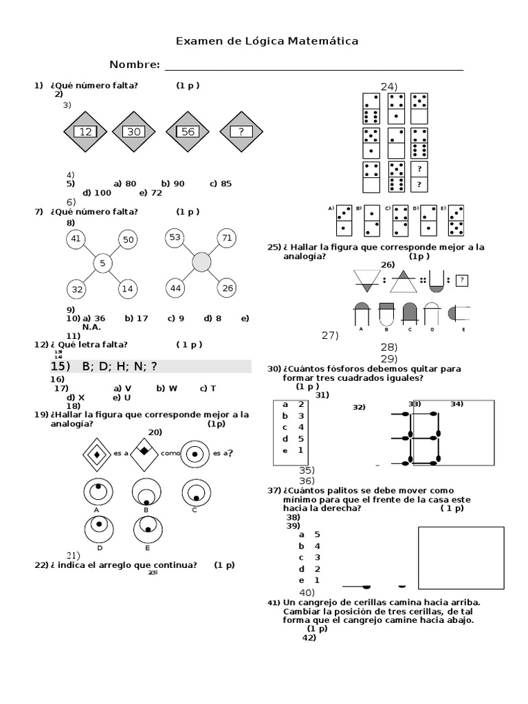 Examen de Lógica Matemática | PDF